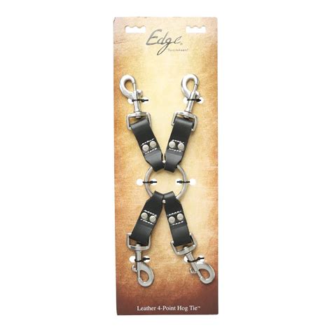 Edge Leather 4 Point Hog Tie Black Leather