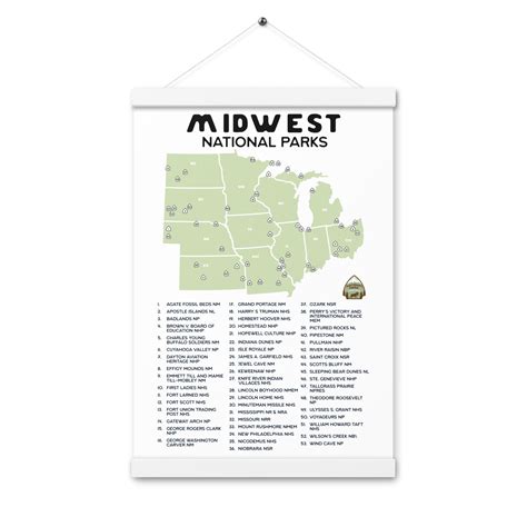 Midwest National Park Map With Hangers National Park Obsessed