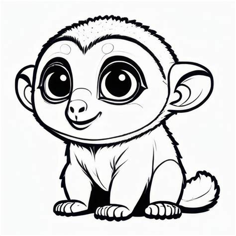 Cuscus Outline Black And White Cute Coloring Book Premium Ai