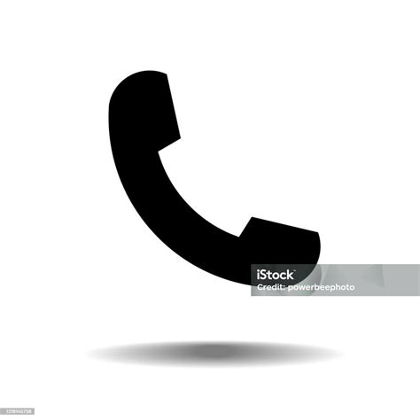 Black Phone Icon Symbol In Trendy Flat Style Isolated On White