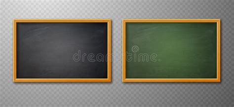 Collection Of Two Realistic School Boards With Wooden Frame Vector Stock Vector Illustration