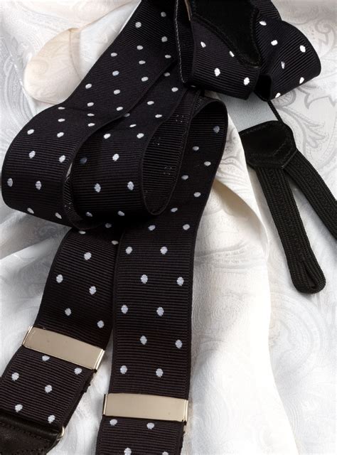 Black With White Dots Braces The Ben Silver Collection