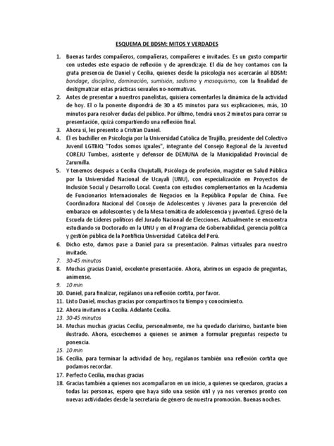 Esquema De Bdsm Mitos Y Verdades Pdf Bdsm