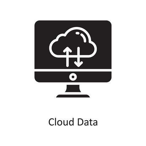 Cloud Data Vector Solid Icon Design Illustration Cloud Computing Symbol On White Background Eps