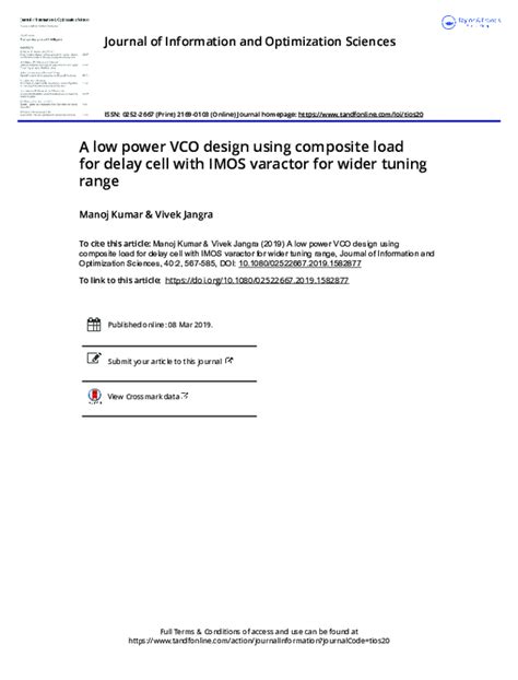 pdf low power vco with imos varactor design