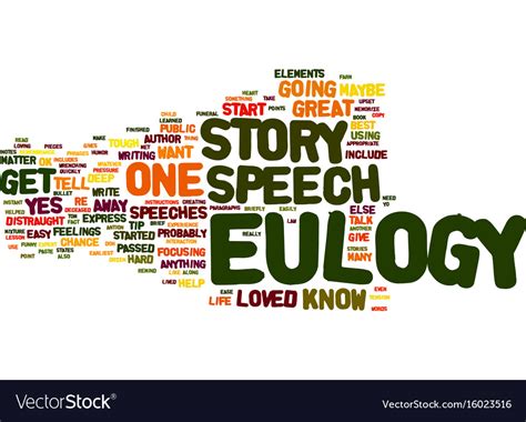 Eulogy Speeches Use A Story To Help You Get Vector Image