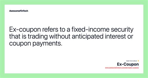 Ex Coupon AwesomeFinTech Blog