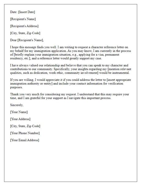 Letter Template For Character Reference Request Free Samples In Pdf Letterin