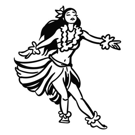 Dancing Hawaiian Woman Arms Spread Outline Hawaiian Woman Hawaiian