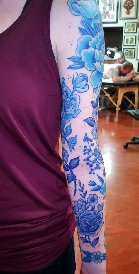 Pin By Emily On Ink Blue Flower Tattoos Blue Rose Tattoos Blue Ink