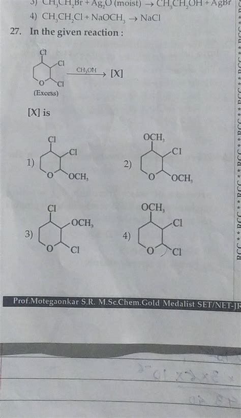 27 In The Given Reaction Excess [x] Is Filo