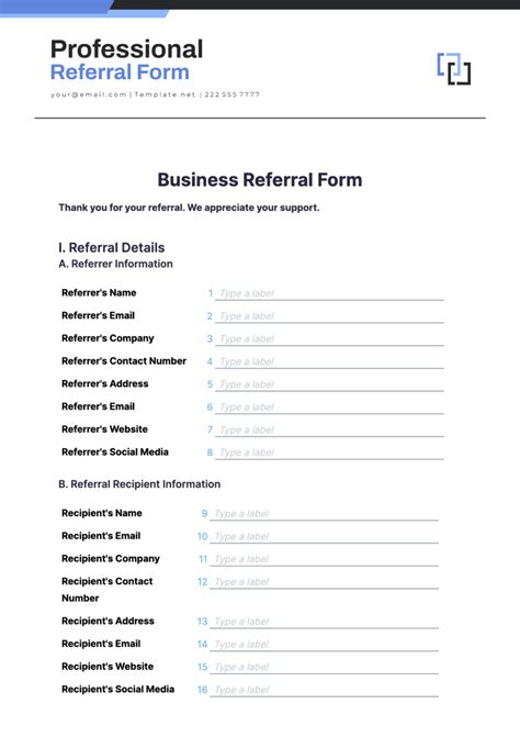 Free Referral Form Templates In Word And Clickup