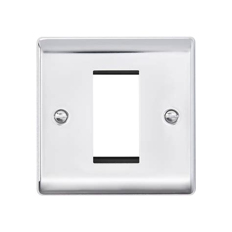 Raised Screwed 1g Modular Faceplate 1 Module Polished Chrome
