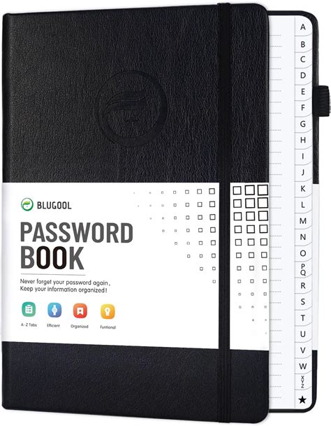 Password Book With Alphabetical Tabs Hardcover Large Password Keeper Password