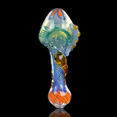 Multi Tone Swirl Glass Spoon Pipe Cheefkit