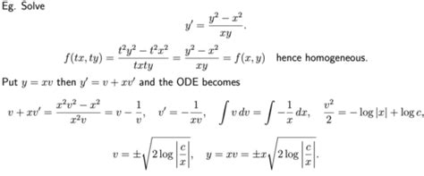 First Order Homogenous Odes And First Order Linear Odes Flashcards