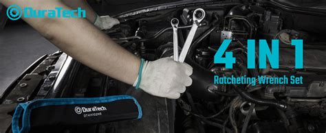 Duratech 4 In 1 Reversible Flex Head Ratchet Wrench Set 2 Piece 819