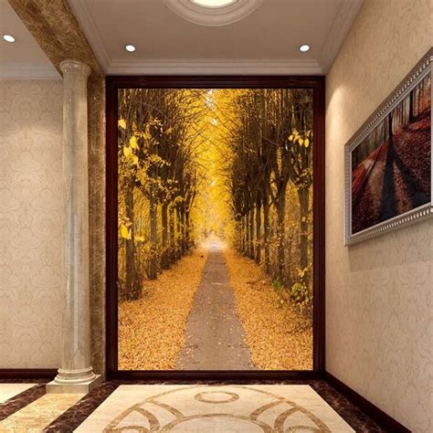 Beibehang Photo Wallpaper Porch Extends Floor Space Gold Large Mural