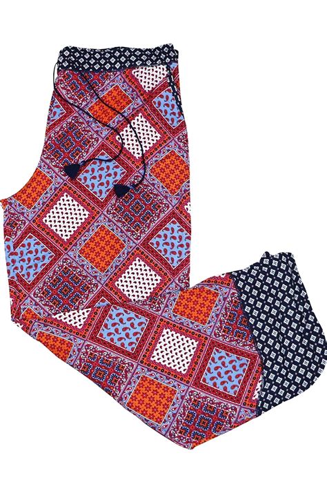 Layla Plus Redmulti Printed Drawstringtassle Lounge Pant Cheapundies