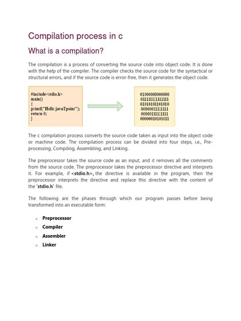 C Compilation Process Explained Pdf Compiler Source Code