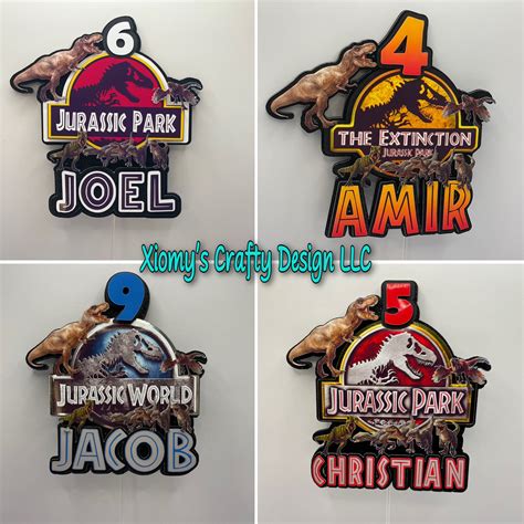 Jurassic Park Jurassic World Cake Topper Cupcake Toppers Etsy
