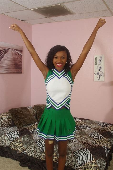 Ebony Cheerleader Loves To Play With Three Hard Cocks At The Same Time
