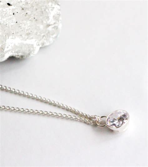 Sterling Silver Round Cz Pendant On Chain Arias Jewellery Palace