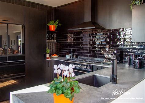 Black And Concrete Inspired Kitchen All Custom Made And Installed By