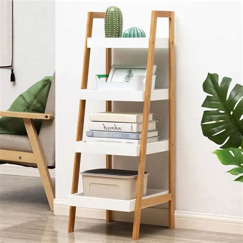 4 Tier Bamboo Wood Storage Rack Bamboo Wood Storage Square Deep Shelf