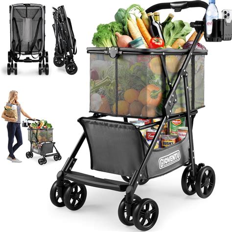 Folding Shopping Cart For Groceries80lbs Multifunctional Portable