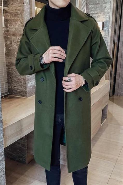Upgrade Your Look With Stylish Green Trench Coat For Men Sainly