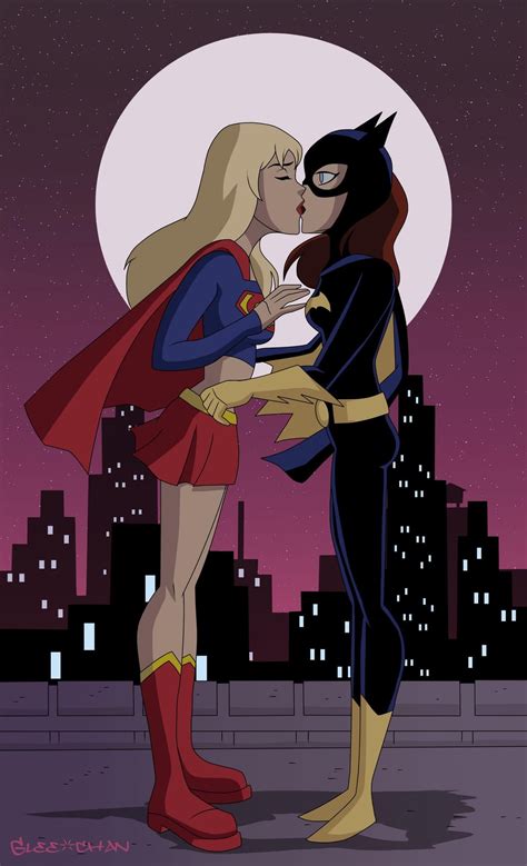 Supergirl And Batgirl Kissing Each Other As Girlfriends R