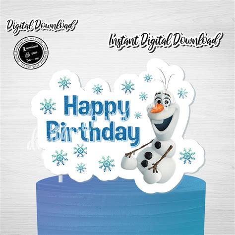 Olaf Cake Topper Etsy