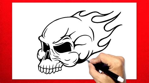 How To Draw A Fire Skull