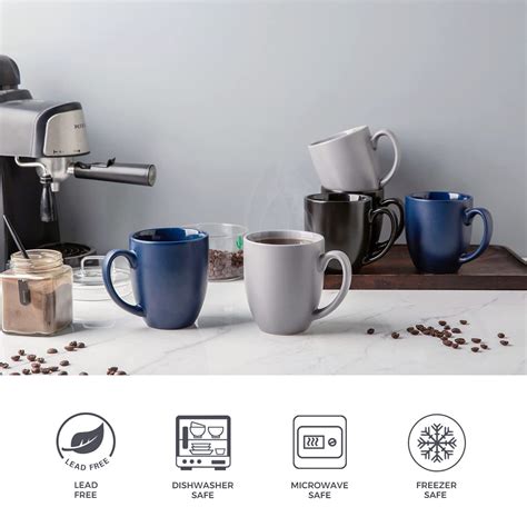 Amorarc 16oz Coffee Mugs Set Of 6 Large Ceramic Coffee