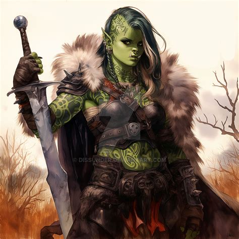 Orc Female Barbarian Dnd Swordswoman Art Fantasy By Dissunder On Deviantart