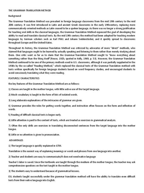 Traditional Language Teaching Methods Pdf Language Education