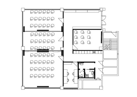 Modern Classroom Floor Plan Cad Block Free Dwg