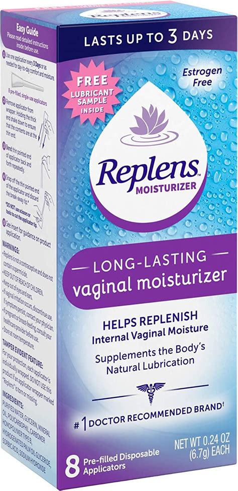 Replens Long Lasting Vaginal Moisturizer 8 Count Pack Single Use