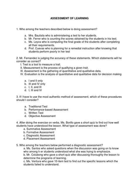 Exam In Asse Pdf Educational Assessment Teaching
