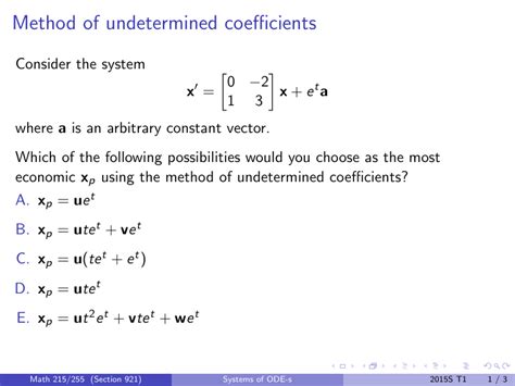 Method Of Undetermined Coefficients