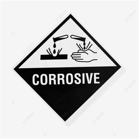 Corrosive Warning Sign Isolated Flammable Chemistry Isolated Png