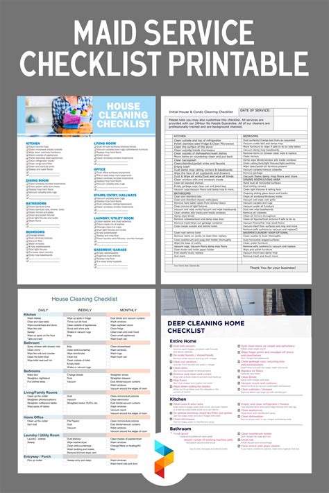 Free Printable House Cleaning Checklist For Maid