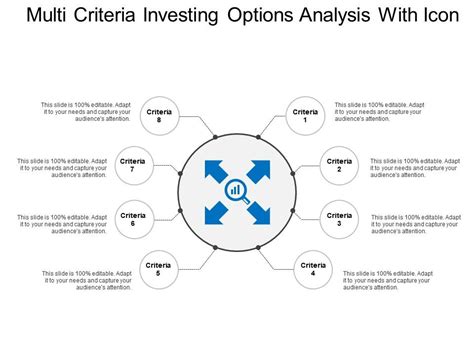 Multi 8 Criteria Investing Options Analysis With Icon Graphics