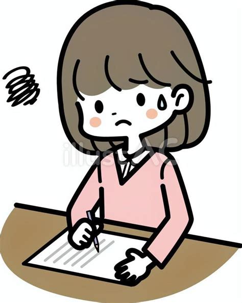 作文が苦手な女の子イラスト No 23648652｜無料イラスト・フリー素材なら「イラストac」