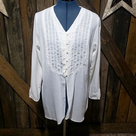 Vintage Tops Vintage Totonko Size M White Linen Tunic Button Down Poshmark
