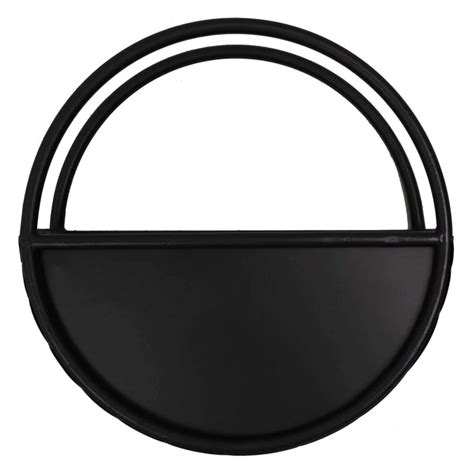 Premium Floating Half Moon Semi Circle Metal Wall Planter Onyx Bla