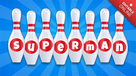 Superman Editable Bowling Pin Font Text Effect Generator