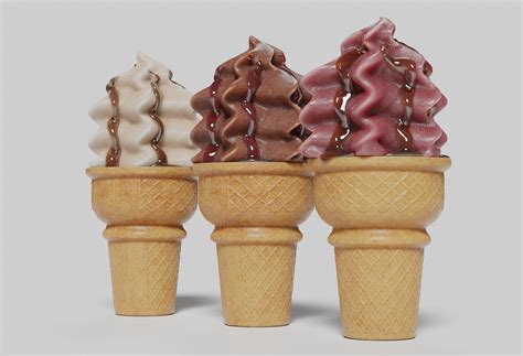 Ice Cream Cone Sundae Syrup 3d Model Cgtrader