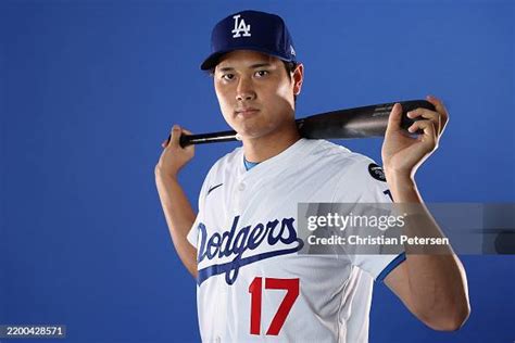Shohei Ohtani Of The Los Angeles Dodgers Poses For A Portrait During